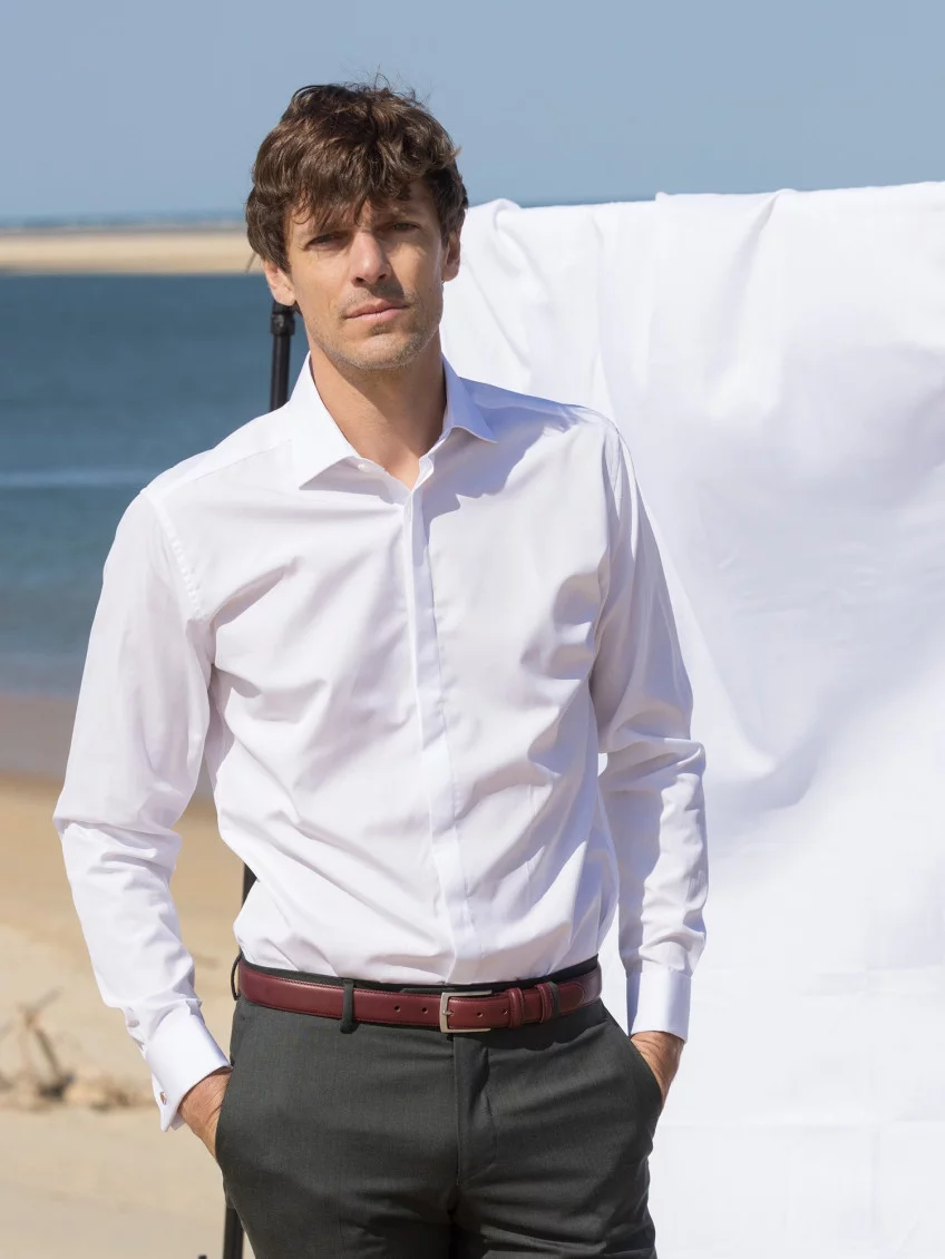 Chemise col italien à poignets mousquetaire - Chemises mousquetaire